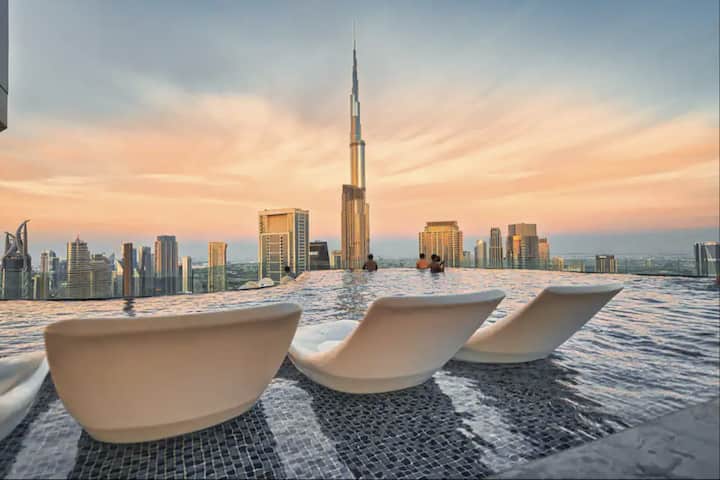 Dubai Scenic Infinity Pool W/ Burj Khalifa Views - Dubái