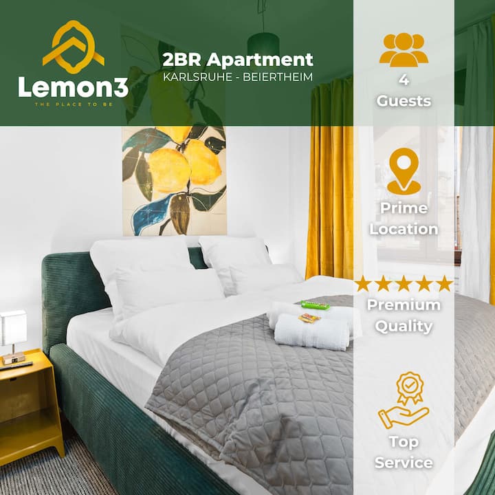 Lemon3: Urban Apartment Mit Balkon Nähe Bahnhof - Karlsruhe