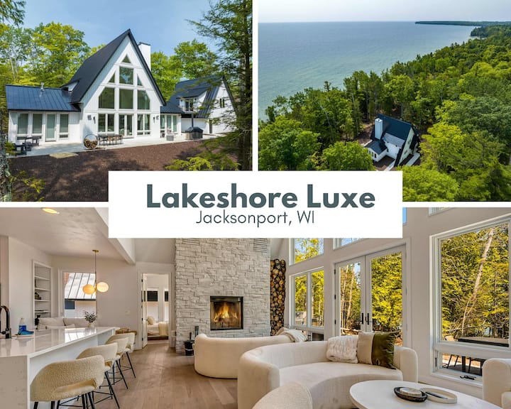 Lake View Luxury Retreat · Deck & Firepit - Whitefish Dunes State Park, Sturgeon Bay