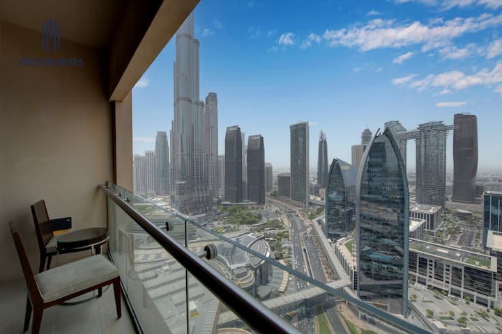 Elegant Studio|panoramic Burj Views & Mall Access - Dubaï