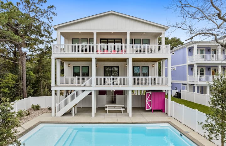 Custom Luxury Home 8 Bedroom, 6 Baths, Heated Pool - サウスポート, NC