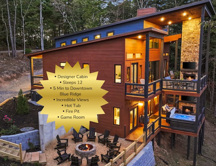 Modern Luxe Cabin | Views | 5 Min To Dt Blue Ridge - Blue Ridge, GA
