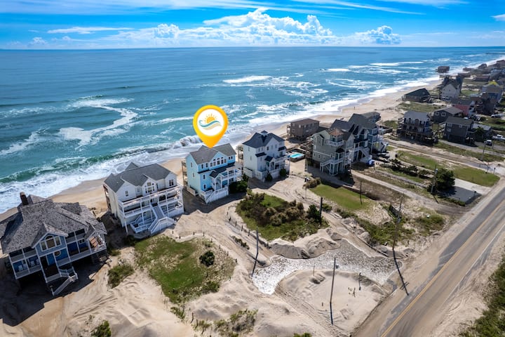7 Br, Ceanfront, Game Room, Theater, Ocean Views! - Rodanthe, NC