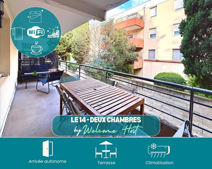 Le 14, 4 Pers, 2 Chambres, Clim, Proche Autoroute - Nîmes