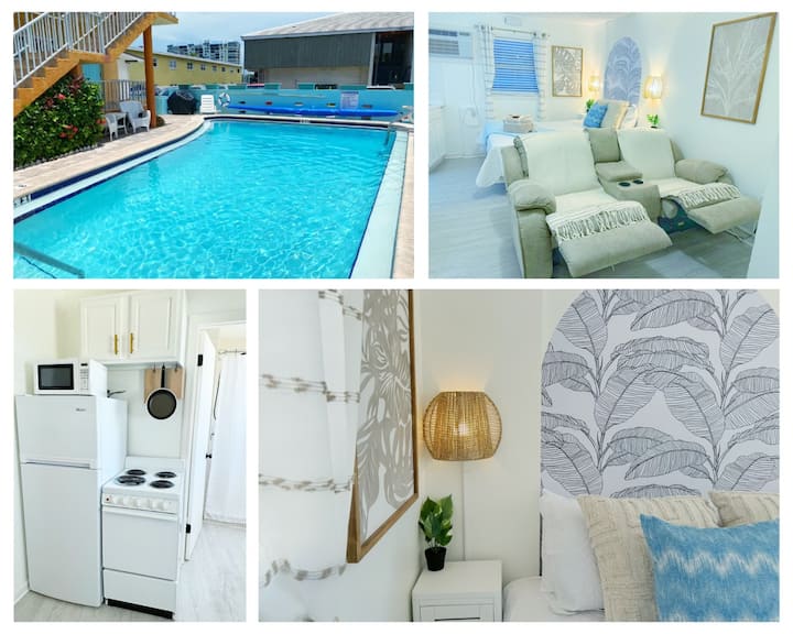 Walk To All! Beach, Dining + Pool & Parking - Treasure Island, FL