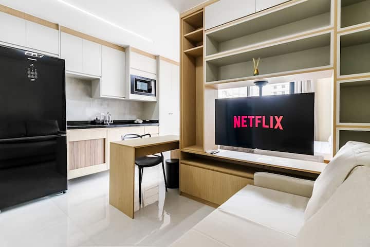 Studio P/ 4 Pessoas - Piscina, Coworking E Rooftop - Brazil