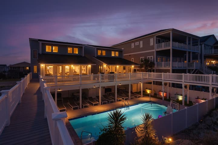 Beachfront, Heated Pool, Golf Cart & Ev Charging - Ocean Isle Beach, NC