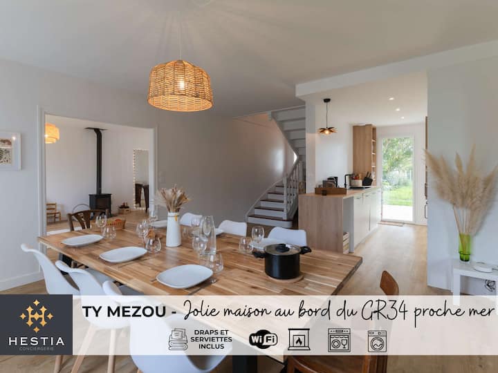 Ty Mezou - Jolie Maison Au Bord Du Gr34 Proche Mer - Plouarzel