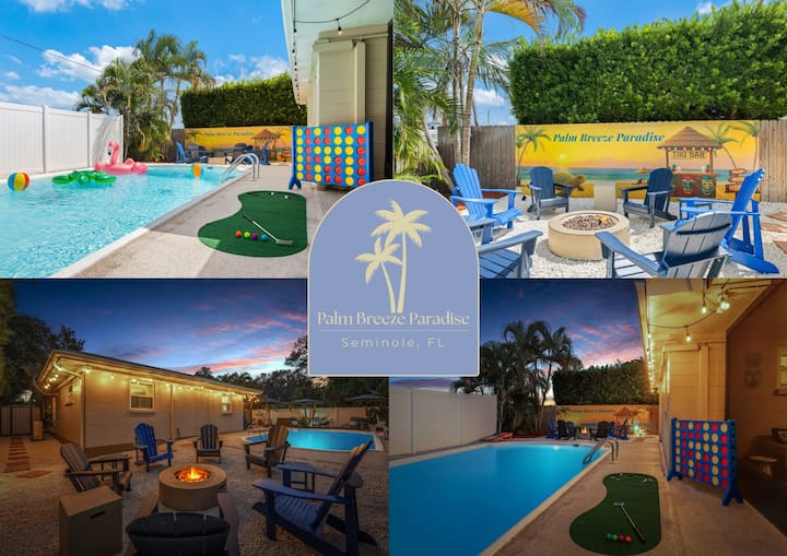 7 Min To Beach ~ Pool, Bbq & Games Getaway - Madeira Beach, FL