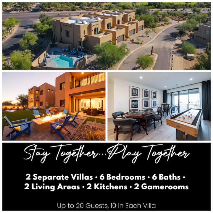 Villas 2&4/ 20 Guests: Walk To Troon North - ケーブ・クリーク, AZ