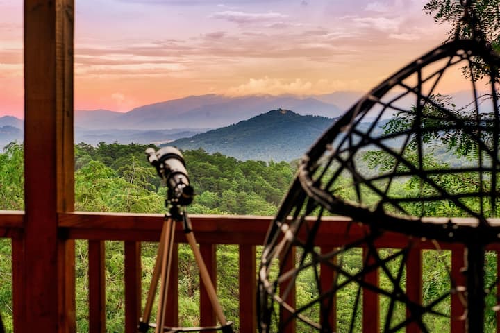 Mtnviews|barrelsauna|firepit|games|theater|private - Pigeon Forge, TN