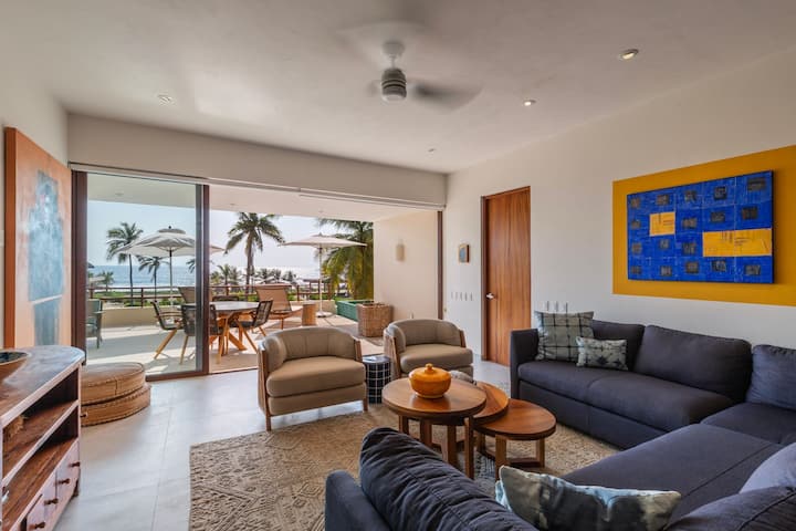 Elegant 2br Villa I Ocean View + Artful Style - Playa Blanca, Mexico