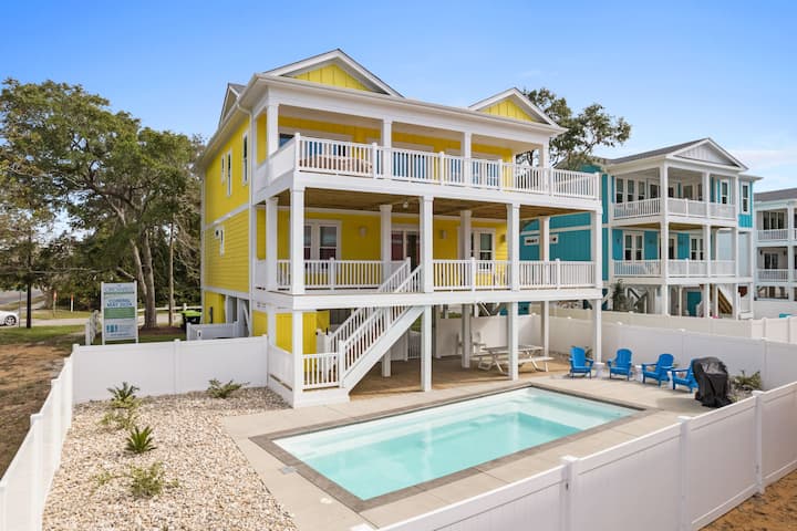 New! Lemon Oak Island, Heated Pool, Walk To Beach - サウスポート, NC