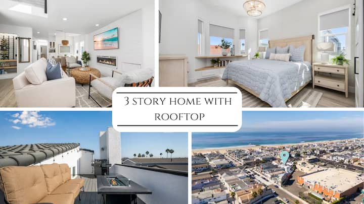 3 Story Home With Rooftop Across From Ocean - Newport