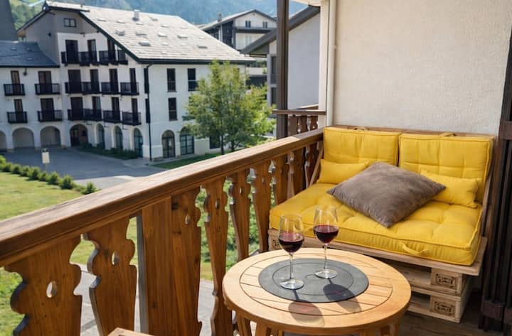 Appartement Central Avec Vue Sur Le Mont Blanc - Les Praz