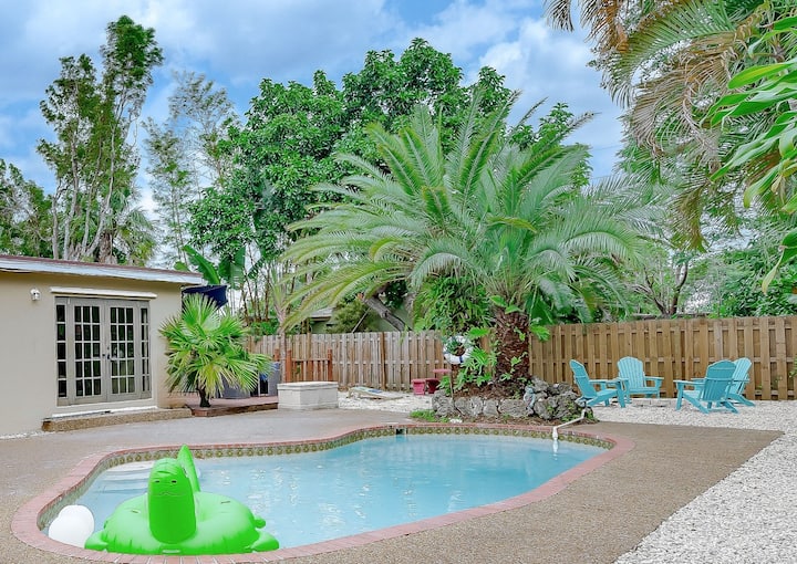 Tropical Villa:heated Pool&games-close To Las Olas - Fort Lauderdale