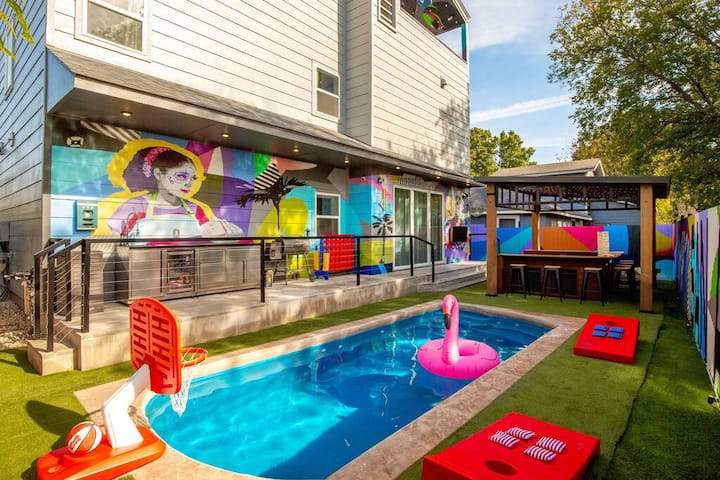 City Views Rooftop Karaoke, Pool, Hot Tub, Games - 聖安東尼奧
