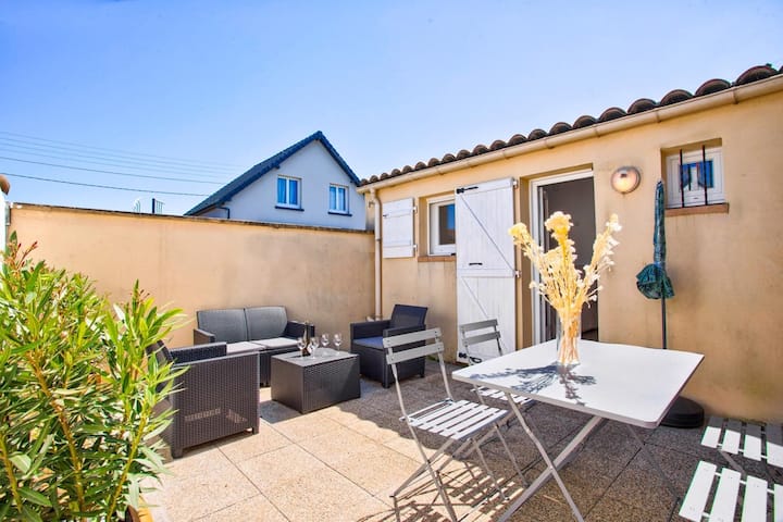 L'atypique, Terrasse 150m Plage - Lion-sur-Mer