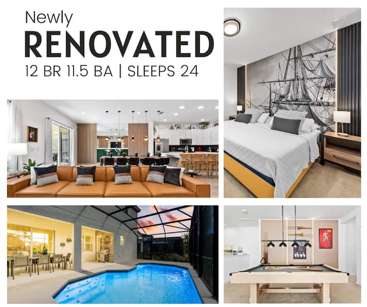 Newly Renovated & Stylish Home W Private Pool,12br - Florida