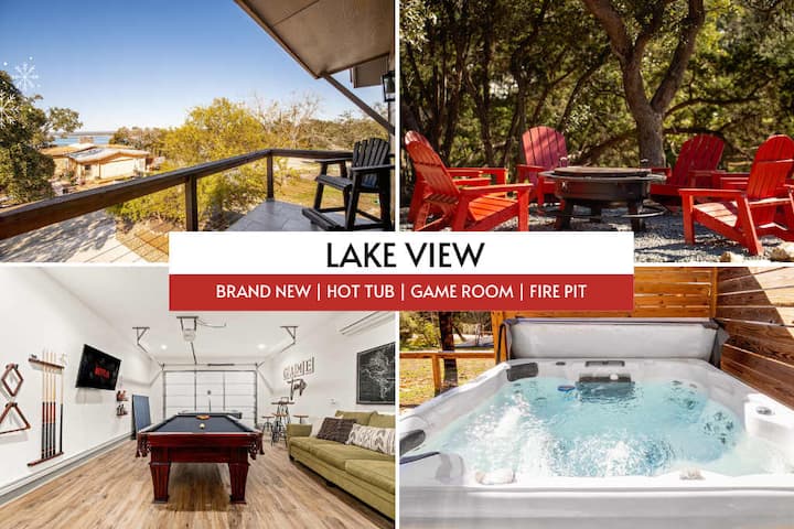 Lake View Getaway | Hot Tub + Firepit & Game Room! - Canyon Lake, TX