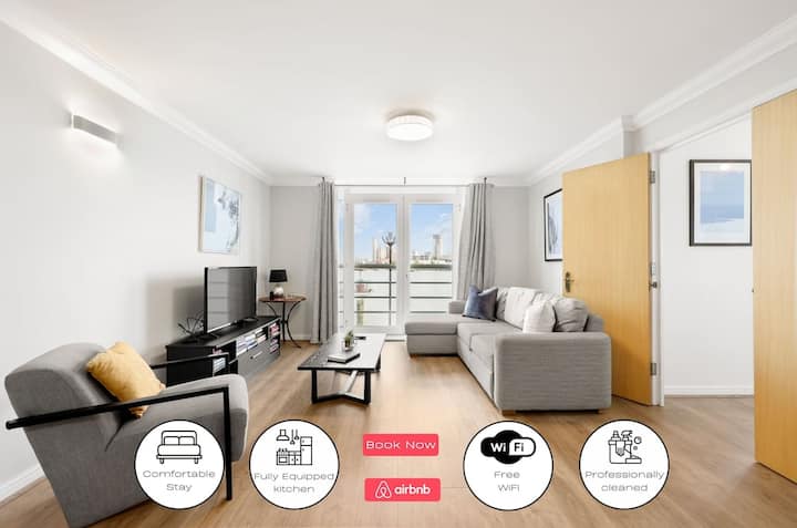 Large 2-bed With River Views Close To Canary Wharf - Greenwich