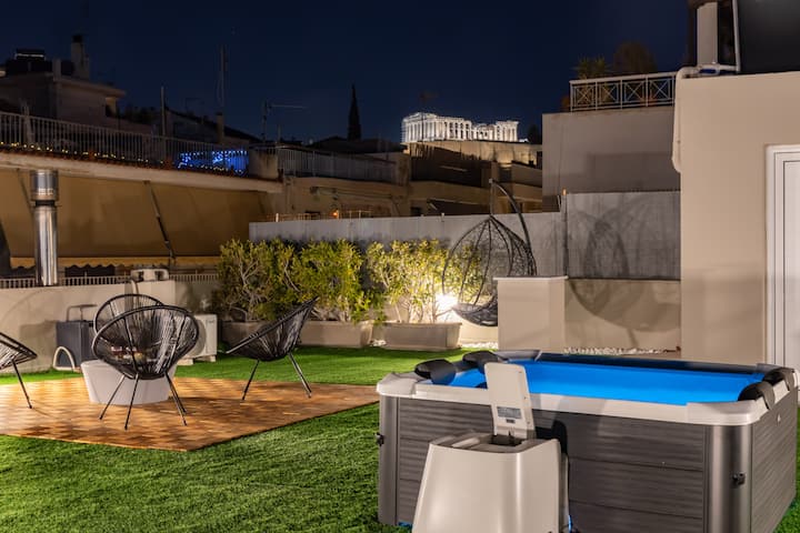 Acropolis View 3-bdrm W/rooftop Garden & Jacuzzi - Athen