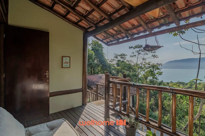 Chale Em Ilhabela Vista Deslumbrante Para O Mar - Ilhabela