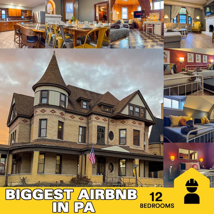 Pittsburgh Mansion! 12 Bedrooms W/ 24 Beds + Wifi - Pittsburgh, PA