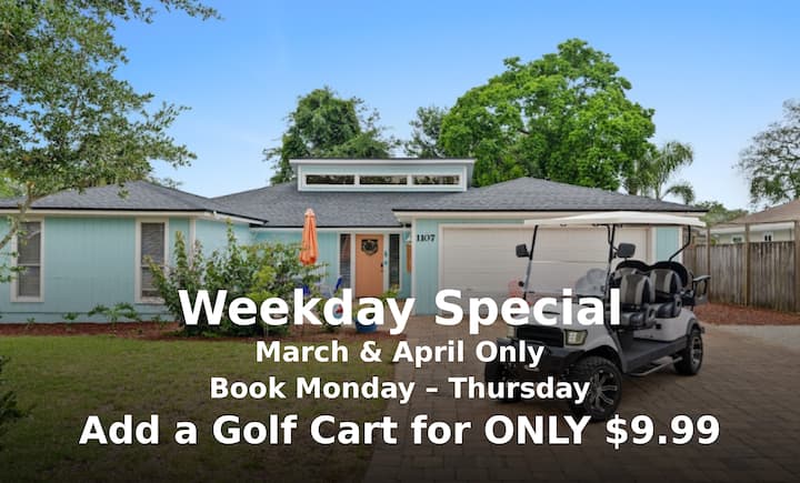 Saltwater Retreat | Heated Pool + Golf Cart - Jacksonville, FL