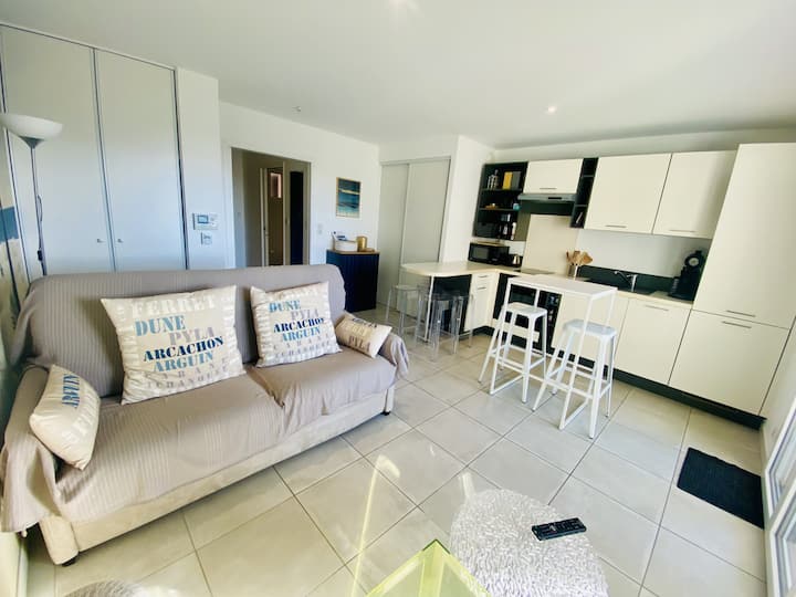 Bel Appartement T1 Pour 4 Personnes Avec Terrasse - Biscarrosse