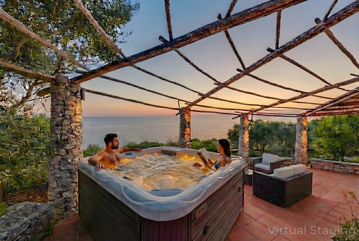 Villa Avec Mini-piscine Chauffée Et Vue Mer 180° - Gagliano del Capo
