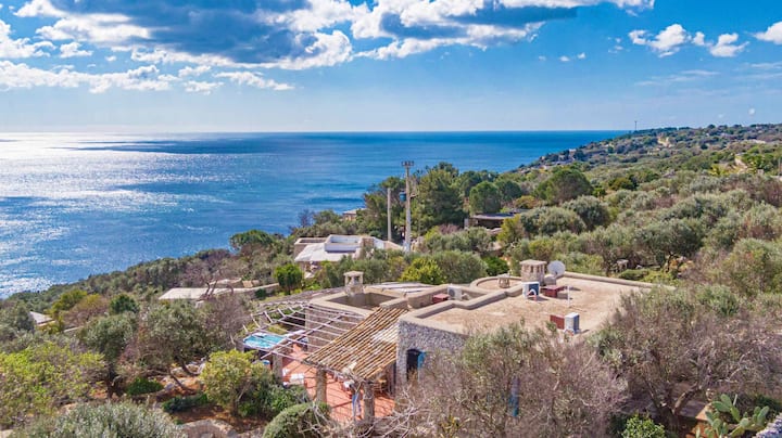 Villa Avec Mini-piscine Chauffée Et Vue Mer 180° - Gagliano del Capo