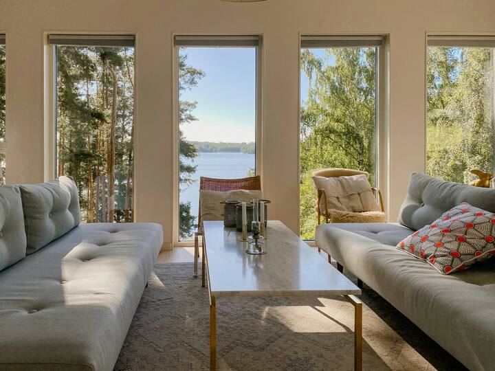 Modern Glass House With A View Over Lake Lejondal - Sigtuna