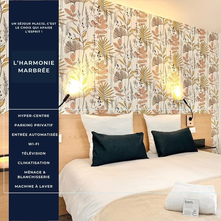 L'harmonie Marbrée - Convivial - Parking Privé - Mont-de-Marsan