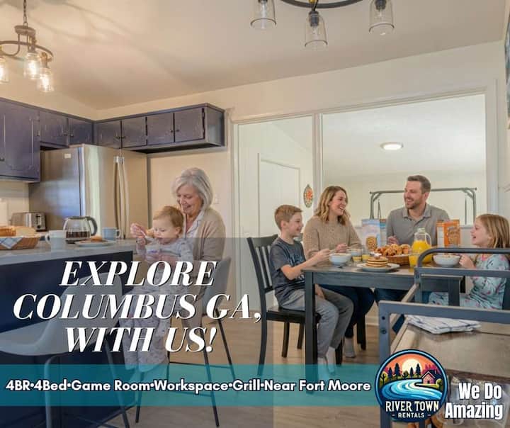 4br•4bed•game Room•workspace•grill•near Fort Moore - Columbus, GA