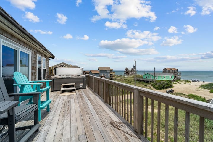 Ocean View | Hot Tub | Short Walk To The Beach - Rodanthe, NC