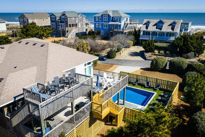 Newly Renovated! Semi Oceanfront W/ Pool & Hot Tub - Duck, NC