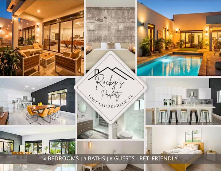 Glamorous Waterfront Canal Home W/ Pvt Dock & Pool - Hollywood, FL