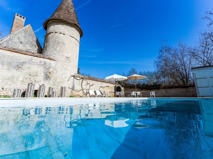 Beautiful Castle In Le Veurdre With Private Pool - Sancoins