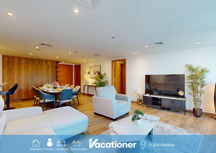 Lux 3 Bed | Marina & Yacht Views | Prime Location - Dubai Marina