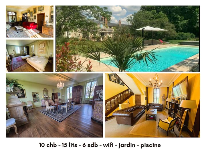 La Maison De Philippine-gite 22 Pers-piscine-parc - Indre