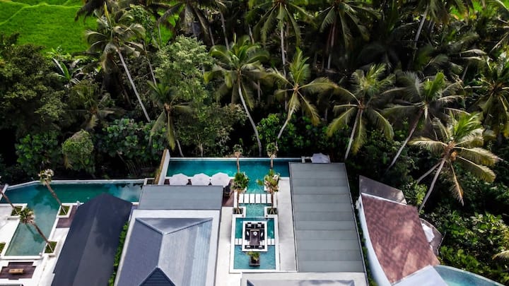 Villa Maya Bay:stylish 5br Pool W Lush Jungle View - Ubud