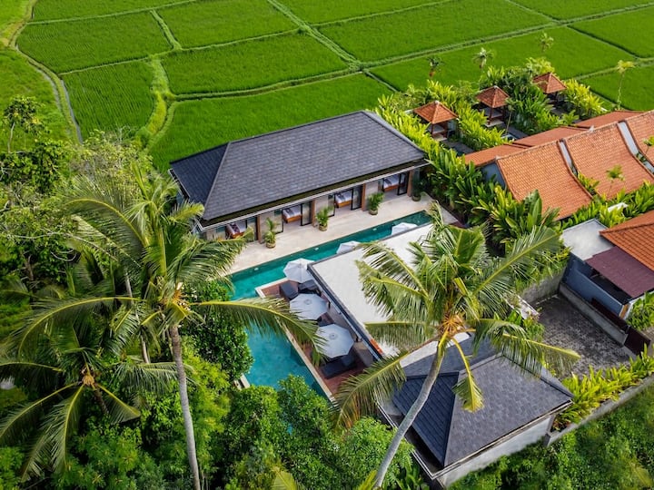Villa Joy Boutique:5 Chambres Avec Rizières à Ubud - Bali