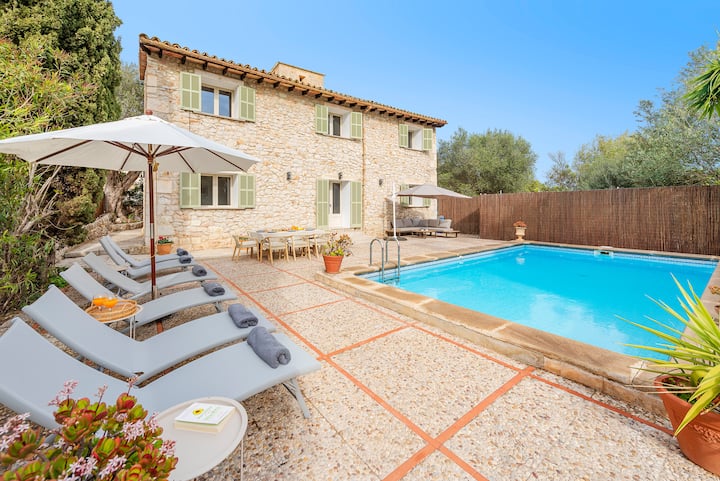 Villa Es Figueral En Biniamar Con Piscina - Selva