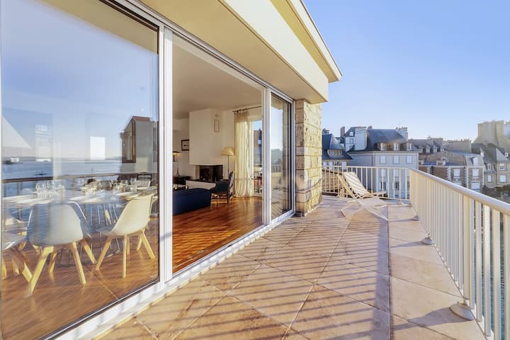 L'albatros Vue Mer & Plage - Duplex Familial 8 Per - Dinard