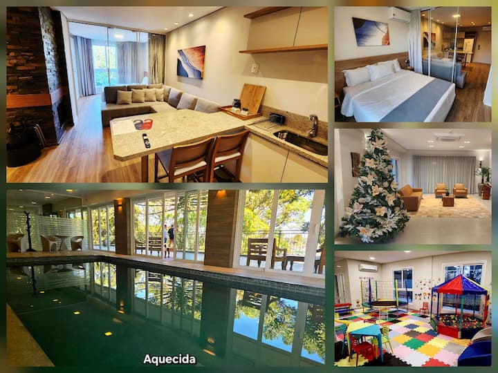 Aconchegante Flat Serra Class - Canela