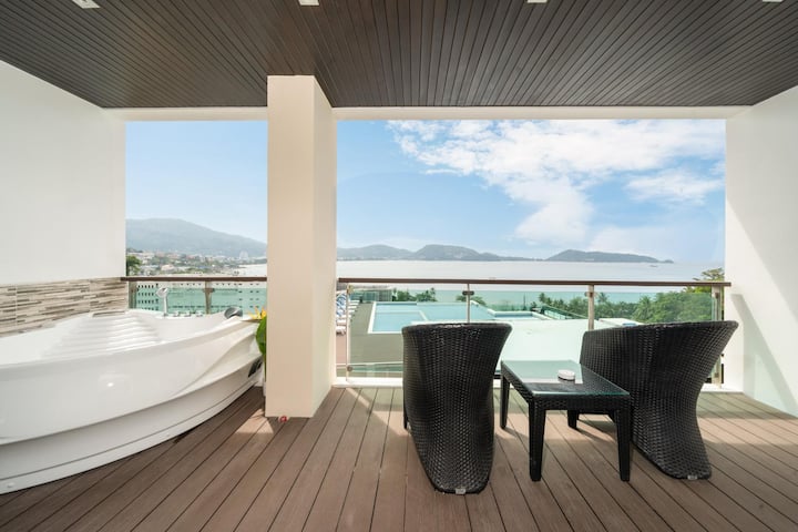 Stylish Patong Apartment - Ocean View & Jacuzzi - Patong Beach