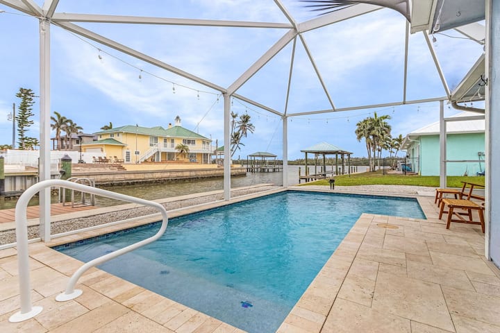 Canal-front Retreat | Pool, Dock, Sleeps 12 - Fort Myers Beach, FL