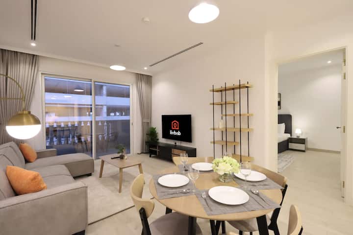 Livbnb-stylish 1b With Spacious Balcony In Jvc - Dubai