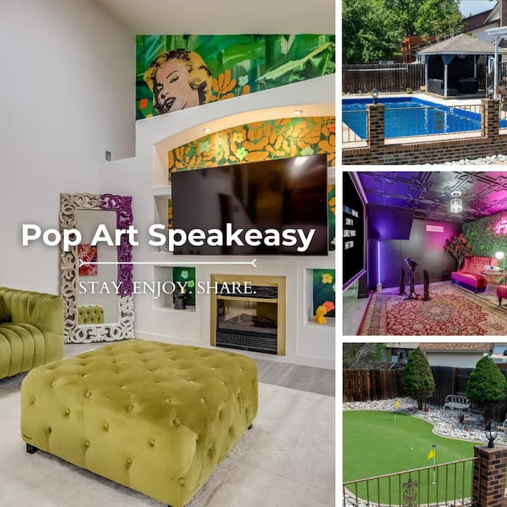 Pop Art Oasis | Karaoke, Mini Golf, Hot Tub & Pool - Denver, CO